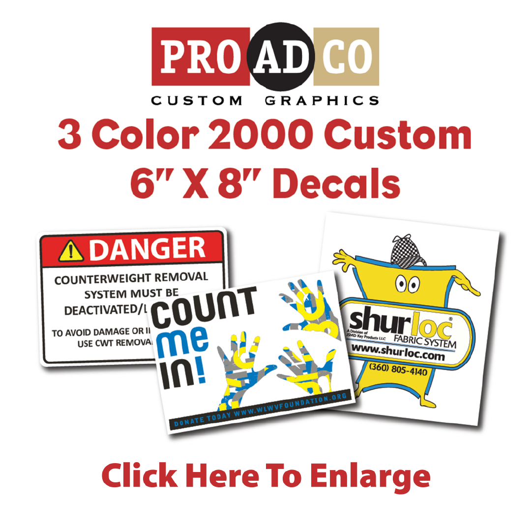 Custom Decals 6" X 8" - 2000 count – Pro Ad Co, Inc.