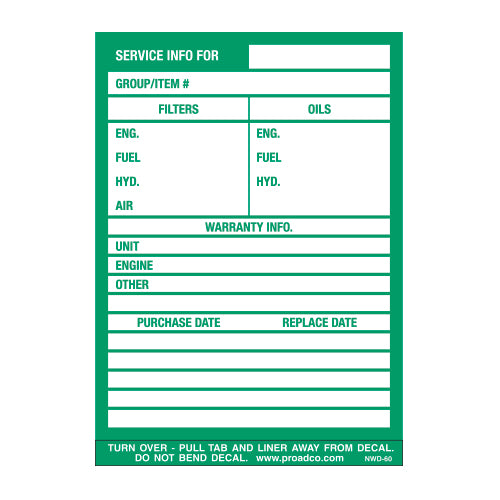 Maintenance Aluminum Foil Decal 3" X 4.25" [NWD-60] 25 count – Pro Ad ...